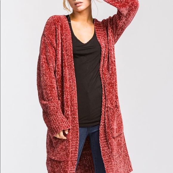 Sweaters | Knee Length Chenille Duster Cardigan M And L | Poshmark